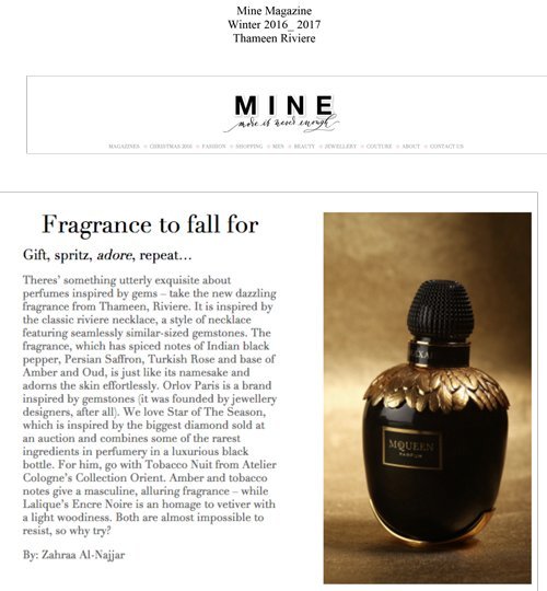 MINE MAGAZINE – Thameen Fragrance